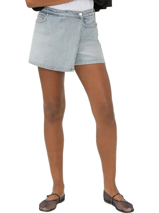 SILVER JEANS CO. Faux-wrap Denim Skort - Indigo