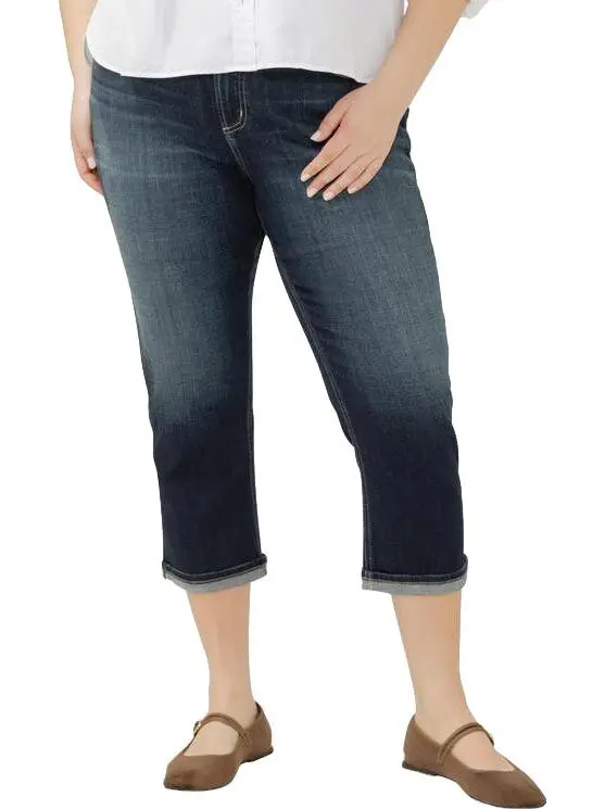 SILVER JEANS CO. Avery Curvy High-waist Capri Jeans - Indigo