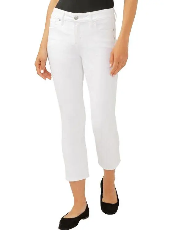 SILVER JEANS CO. Elyse Curvy Mid Rise Capri Jeans - White