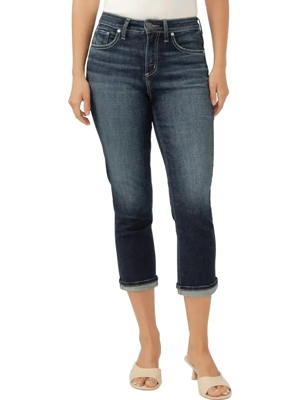SILVER JEANS CO. Avery Curvy High-rise Capri Jeans - Indigo