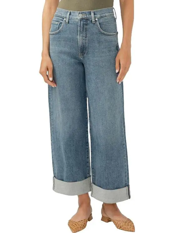 SILVER JEANS CO. Be Easy Crop Wide Leg Jeans - Indigo