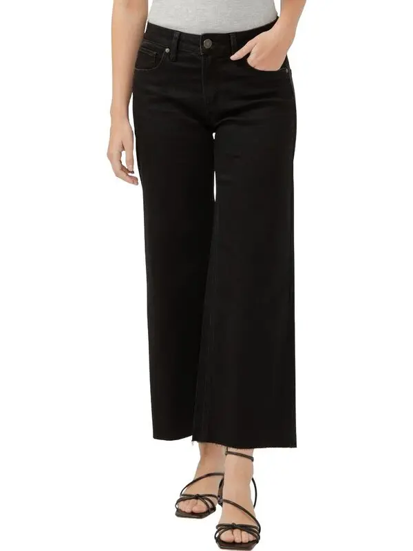 SILVER JEANS CO. Suki Curvy Mid Rise Wide Leg Jeans - Black