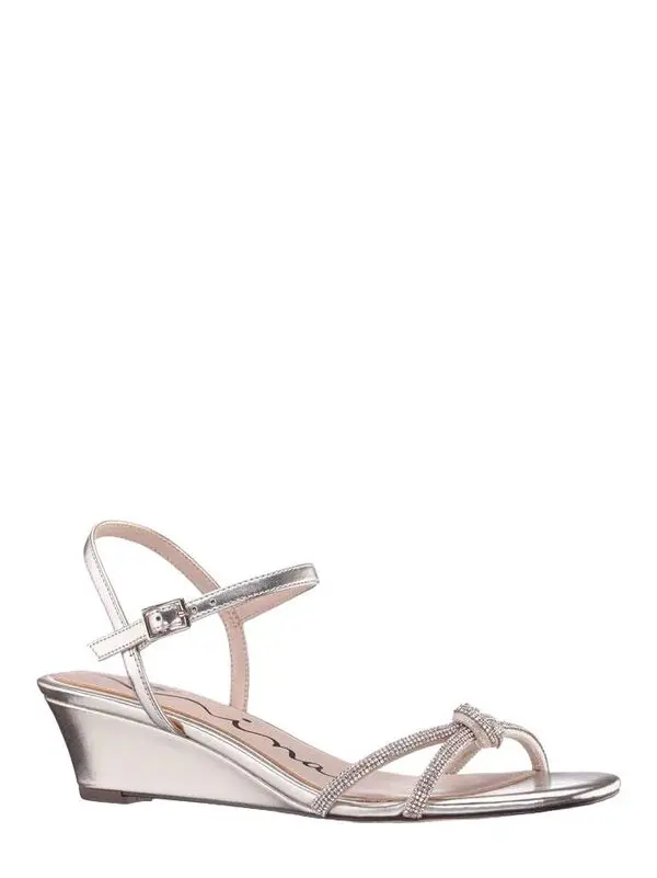 Nina Valeria Ankle Strap Wedge Sandal - Platino