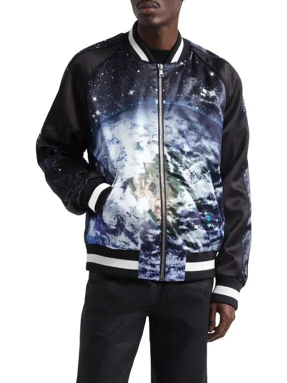 Balmain Earth & Stars Bomber Jacket - Black Multi