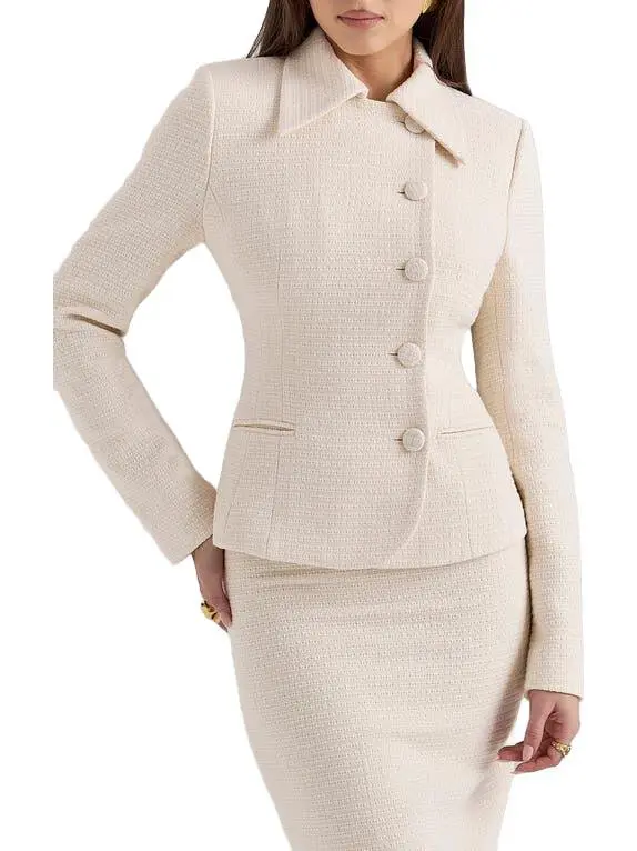 House Of Cb Misha Bouclé Jacket - Cream