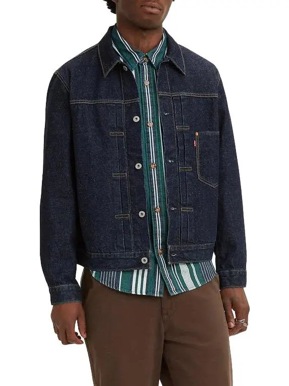 LEVI'S Type 1 Denim Trucker Jacket - Roll Up Selvedge Trucker