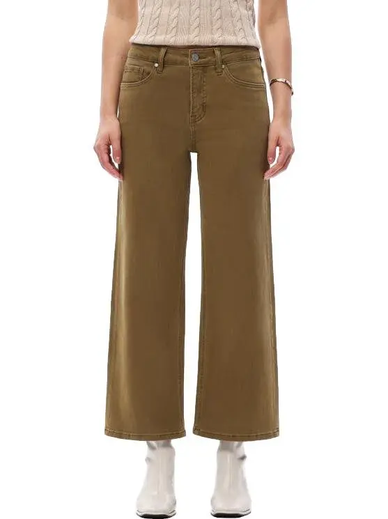BAYEAS Bella Crop Straight Leg Jeans - Camel