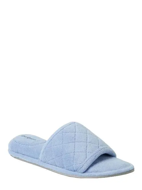 DEARFOAMS Beatrice Quilted Microfiber Terry Shower Slide Slipper - Iceberg