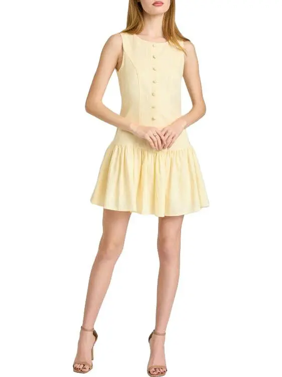 WAYF Martini Linen Blend Minidress - Yellow