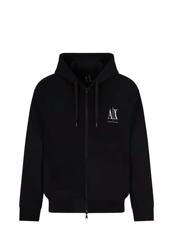 Armani Exchange Zip-up Hoodie - Black
