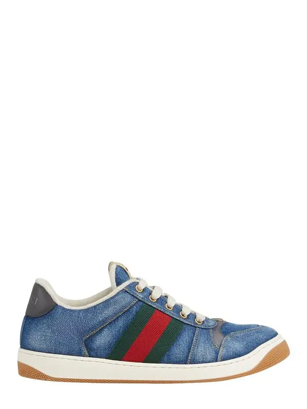 Gucci Screener Denim Sneakers - Blue