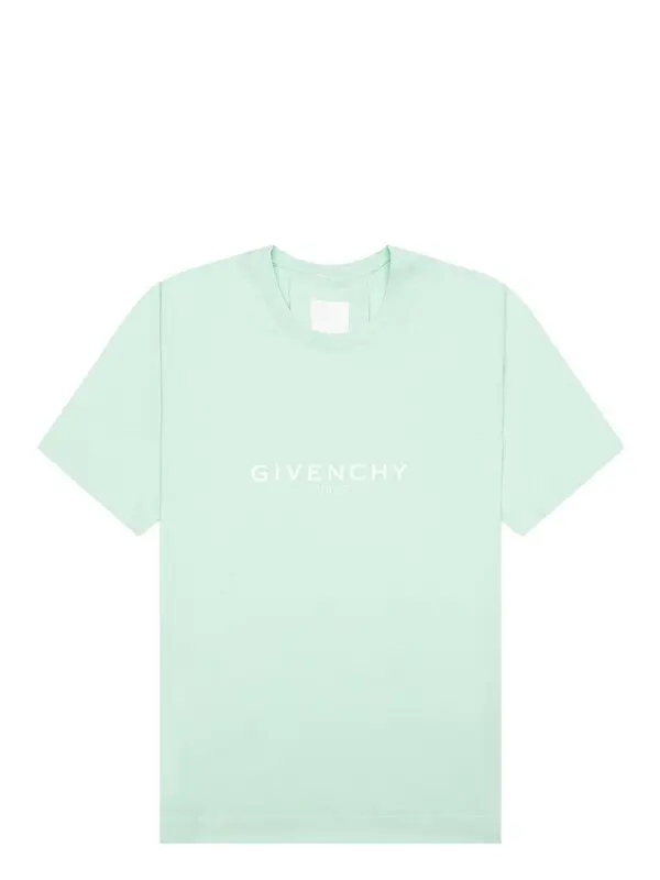Givenchy Slim Fit Reverse Print T-shirt 'aqua Green - Blue