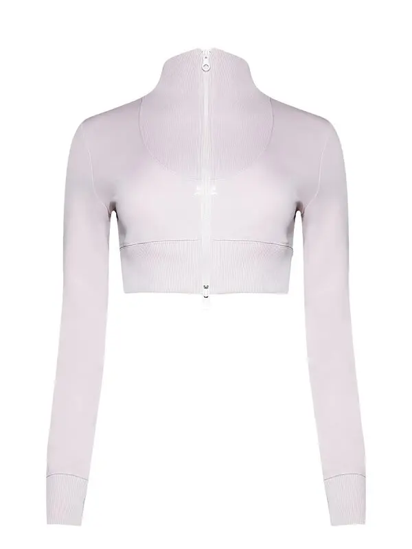 COURREGES Maxi Rib Tracksuit Cropped Jacket - Pink