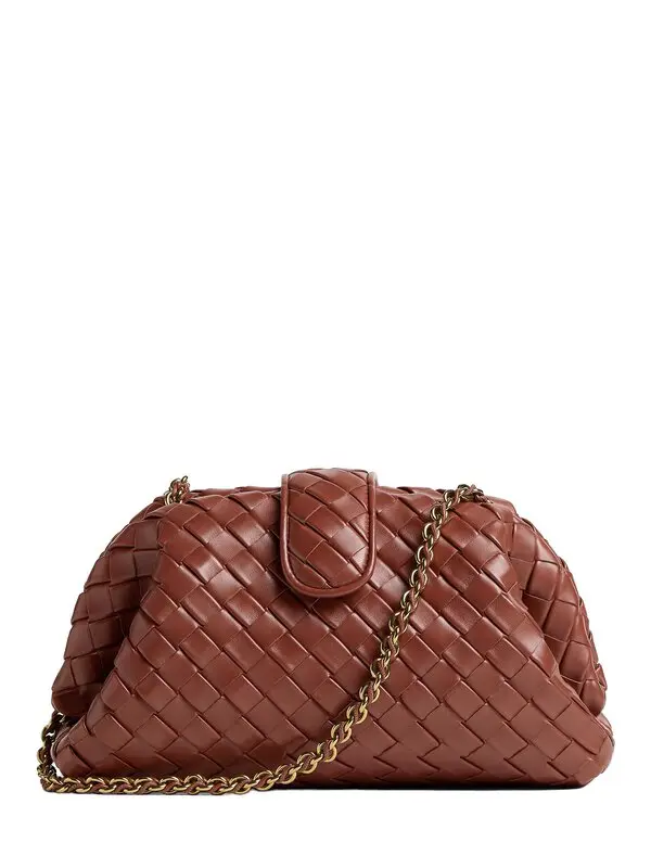 Bottega Veneta Lauren 1980 Padded Intrecciato Leather Clutch - Sapele