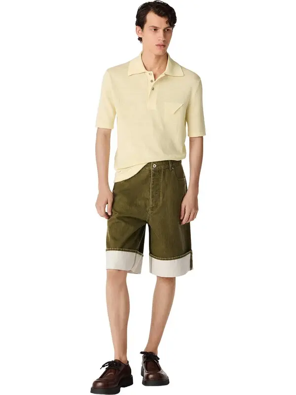Bottega Veneta Colored Denim Shorts - Caper Stone Washed
