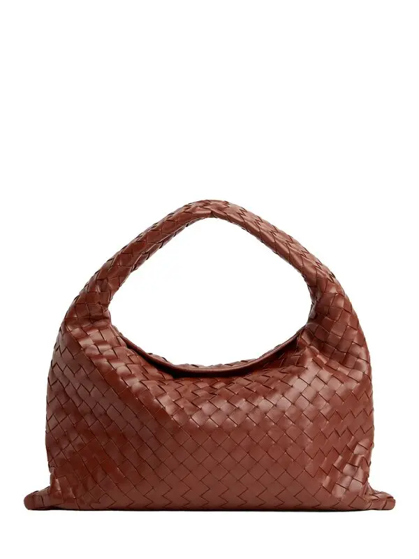 BOTTEGA  VENETA Intrecciato Leather Shoulder Bag - Sapele