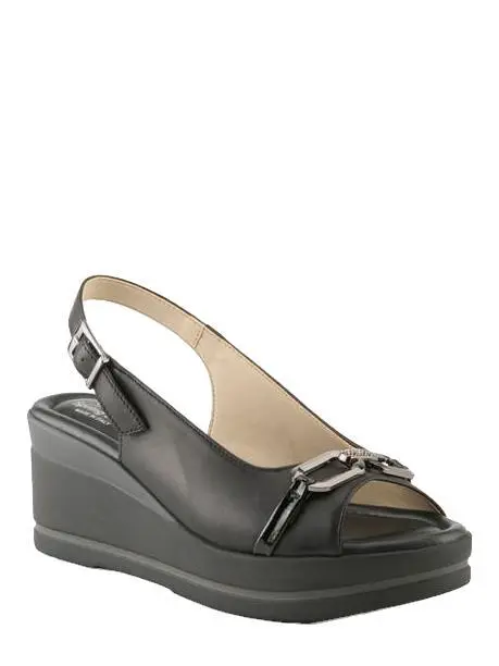 SPRING STEP SHOES Tamra Wedge Slingback Sandal - Black