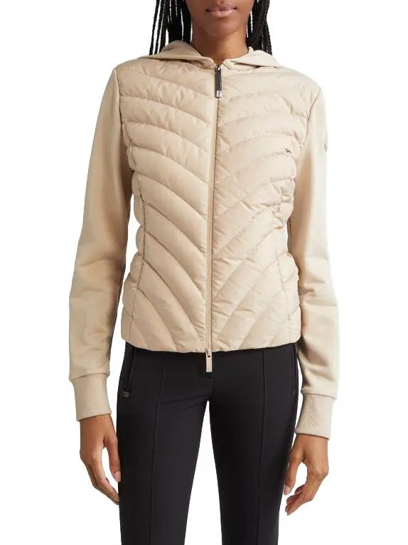 Moncler Mixed Media Down Jacket - Beige Sand