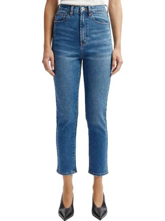 Bardot Heidi Straight Leg Crop Jeans - Dark Denim