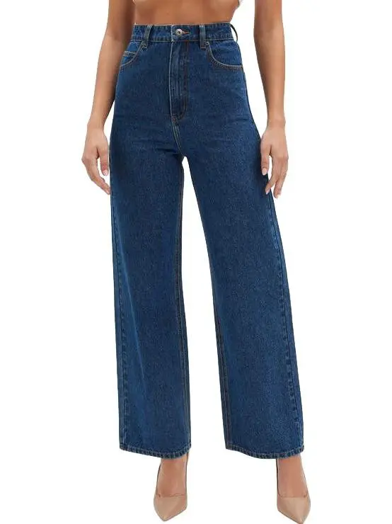 Bardot Cindy High-rise Wide-leg Jeans - Indigo