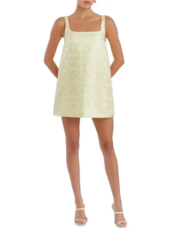 Amanda Uprichard Rinaldi Jacquard Trapeze Mini Dress - Cornsilk