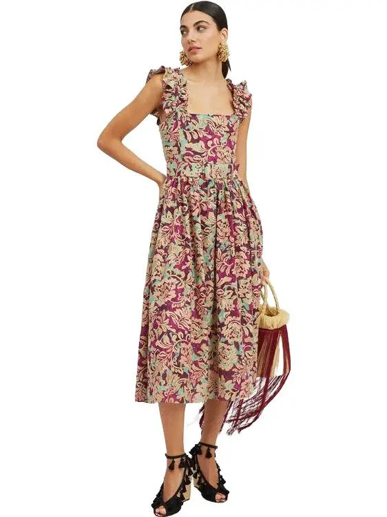 La DoubleJ Zeta Embroidered Organza Dress - Lilium Purple