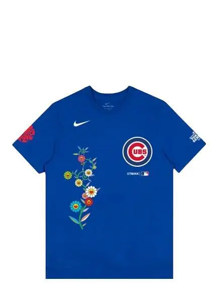 Nike X Takashi Murakami X Mlb World Tour Tokyo Series 2025 Cubs Short Sleeve Tee Shirt - Blue
