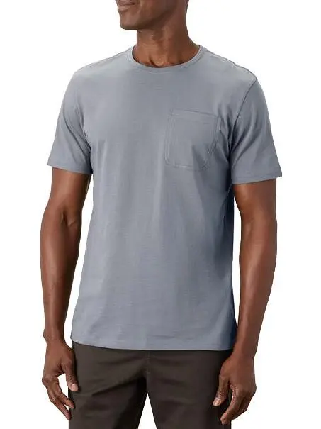 PACT Organic Cotton Softspun Pocket Crew Tee - Smoke Blue