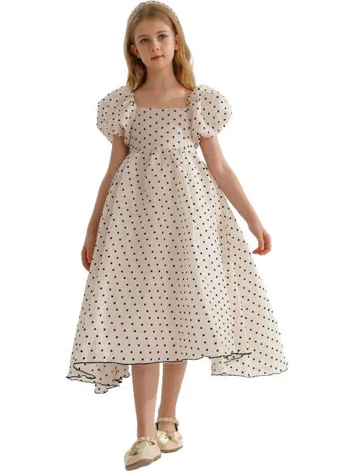 TULLEEN Osuna Polka Dot Dress - Cream