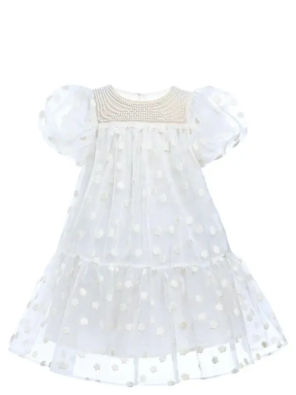 TULLEEN Perivale Floral Polka Dot Dress - White