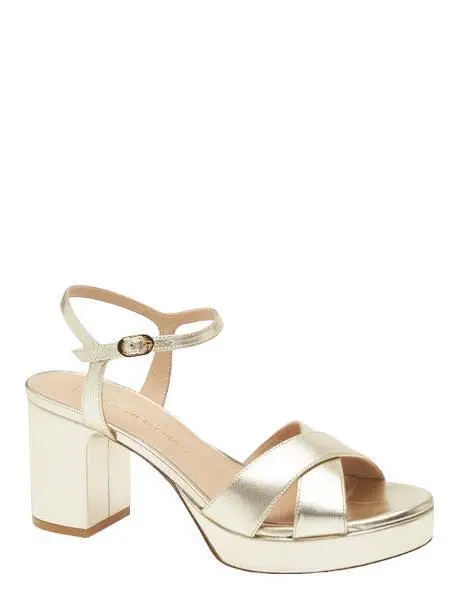 STUART WEITZMAN Dayna Platform Sandals - Light Gold