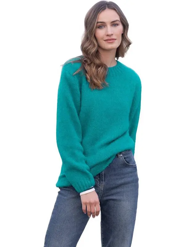 CELTIC & CO. Alpaca Cotton Slouch Sweater - Sea Green
