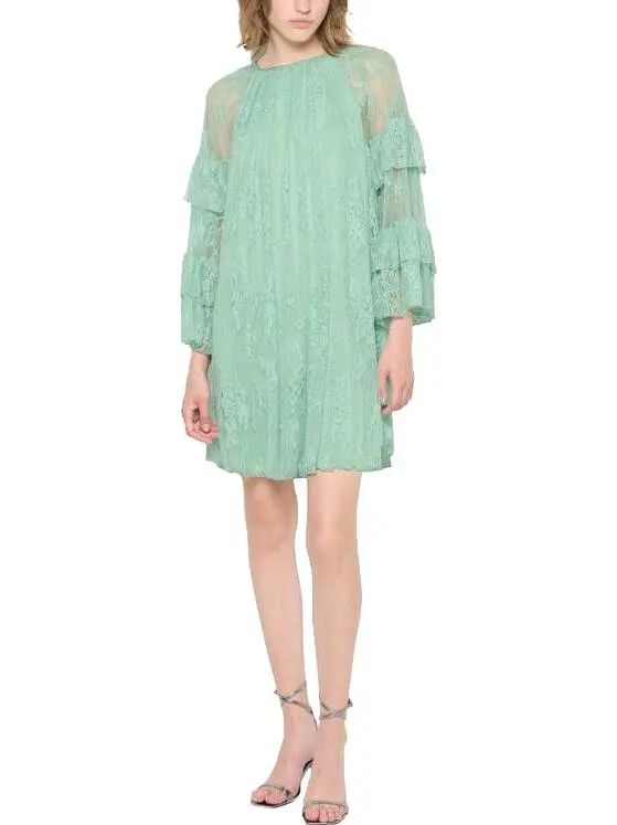 AS By DF As B Y Df Lace Mini Dress - Matcha