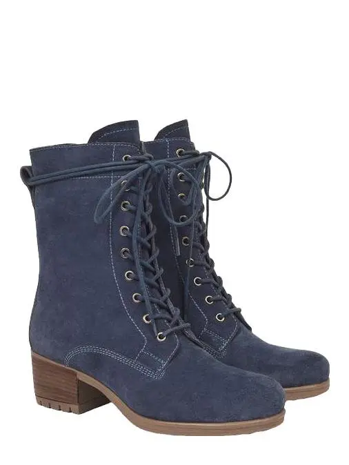 CELTIC & CO. Block Heel Derby Boots - Navy