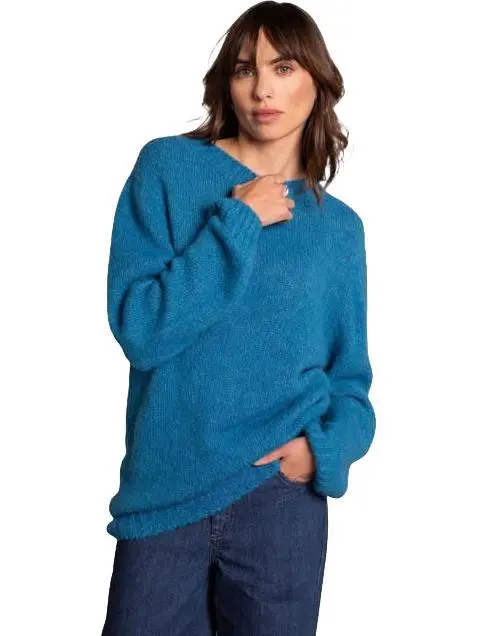 CELTIC & CO. Alpaca Cotton Slouch Sweater - Sky Blue