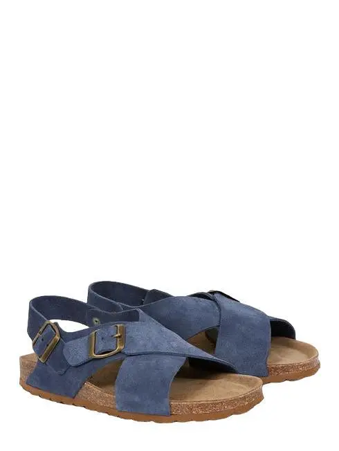 CELTIC & CO. Crossover Wedge Sandal - Indigo