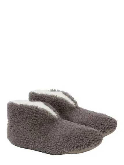 CELTIC & CO. Teddy Shearling Soft Sole Bootee Slippers - Vole