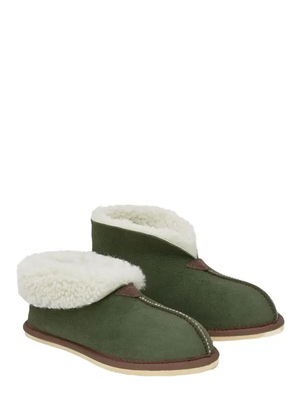 CELTIC & CO. Shearling Bootee Slippers - Moss