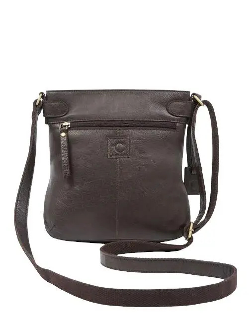 CELTIC & CO. Leather Cross Body Bag - Chocolate