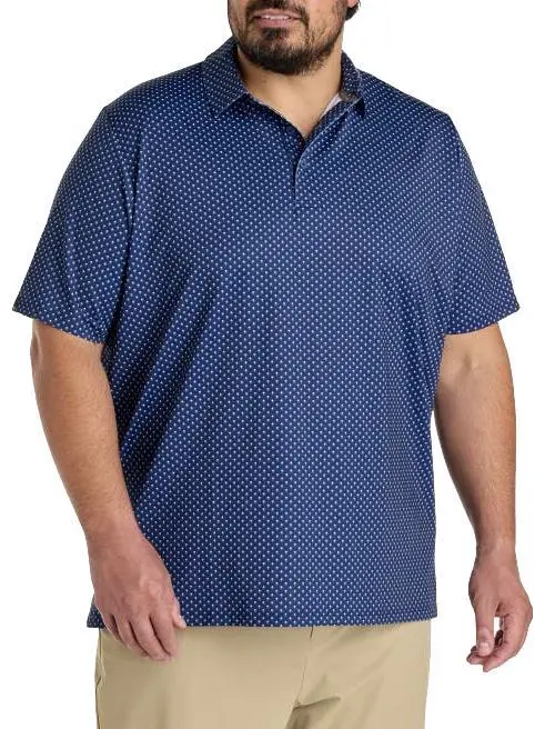 CALLAWAY Big & Tall Printed Performance Polo Shirt - Peacoat