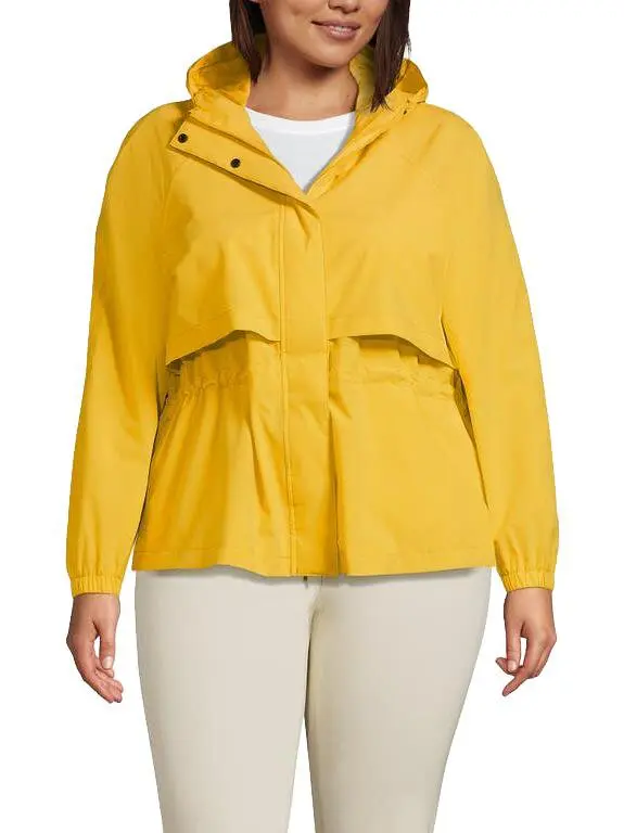 LANDS' END Packable Rain Jacket - Goldenrod