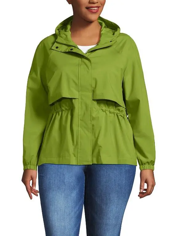 LANDS' END Print Squall Packable Rain Jacket - Winter Pear