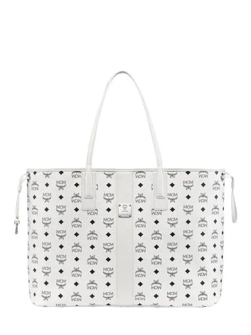 Mcm Large Reversible Liz Shopper - White
