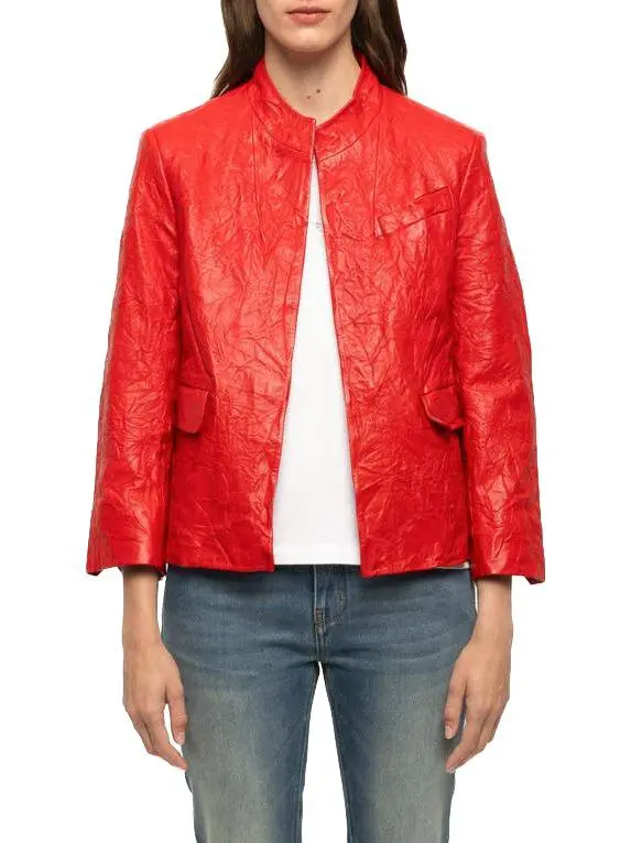 Zadig&Voltaire Veryn Cuir Crinkled Leather Jacket - Love