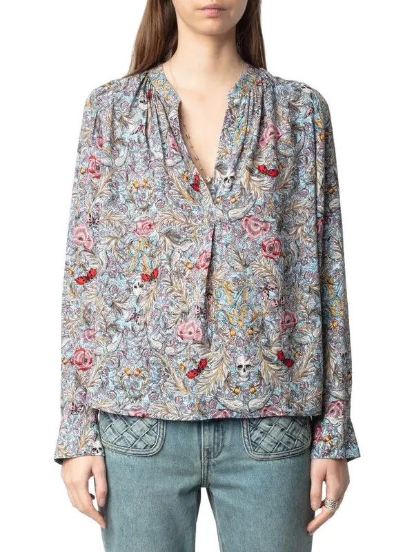 Zadig&Voltaire Tink British Flowers Popover Shirt - Mist