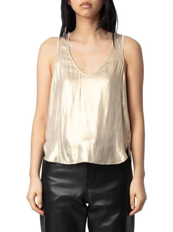 Zadig&Voltaire Tarys Satin Tank - Gold