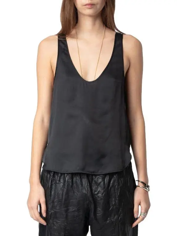 Zadig&Voltaire Tarys Satin Tank - Black