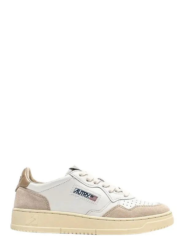 AUTRY Medalist Leather Low Top Sneakers - White/pepper