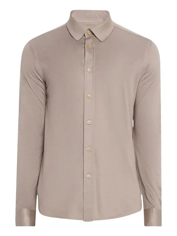 Brioni Silk Pique Sport Shirt - Beige