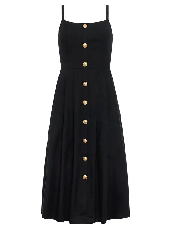 L'Agence Esmeralda Sleeveless Midi Dress - Black